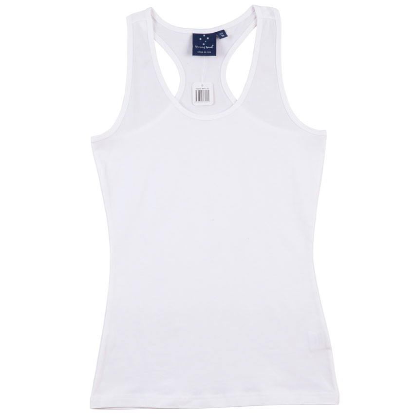 Stretch long body singlet | Plain ladies racer back | buy bulk | Plus ...