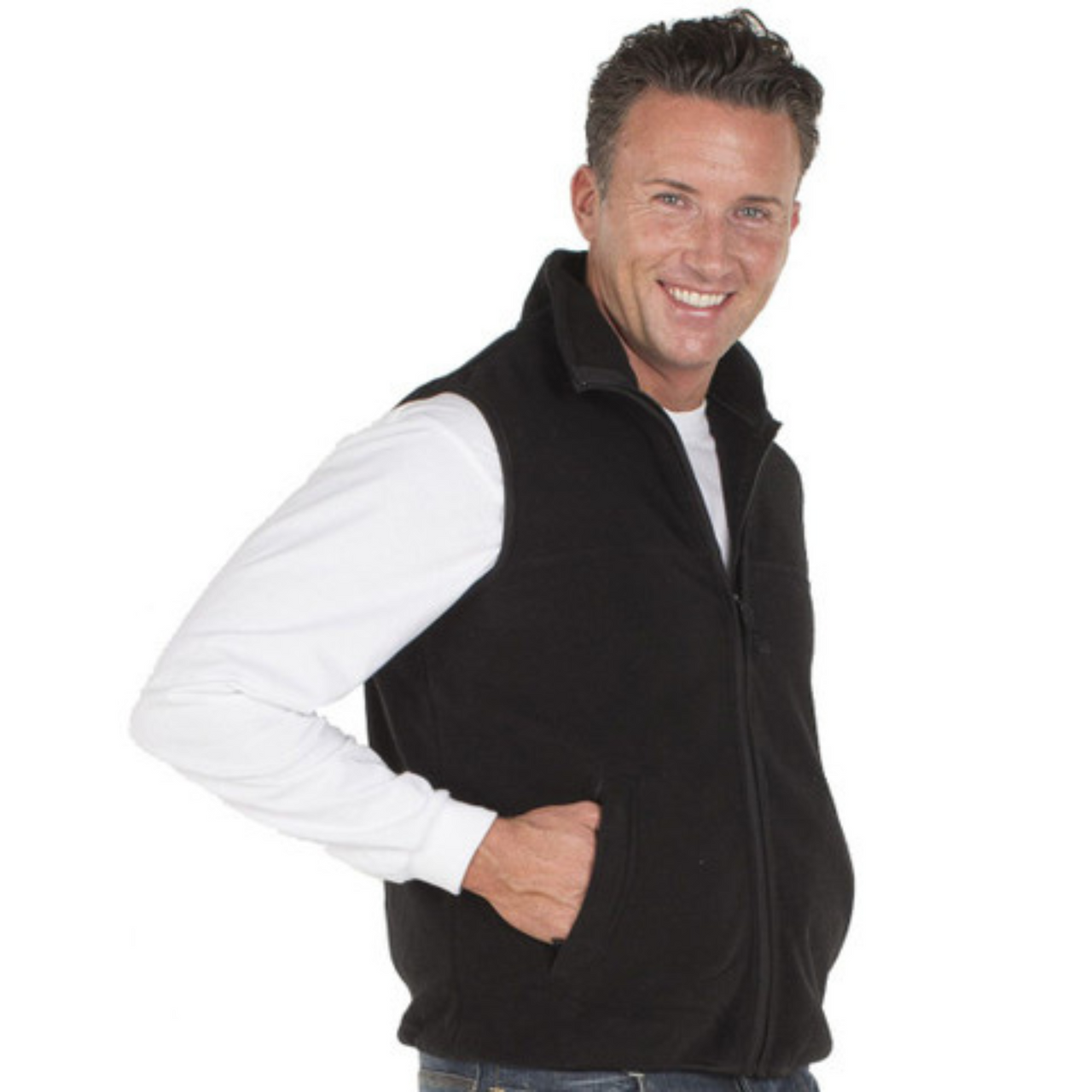 plain polar vest | mens Red M