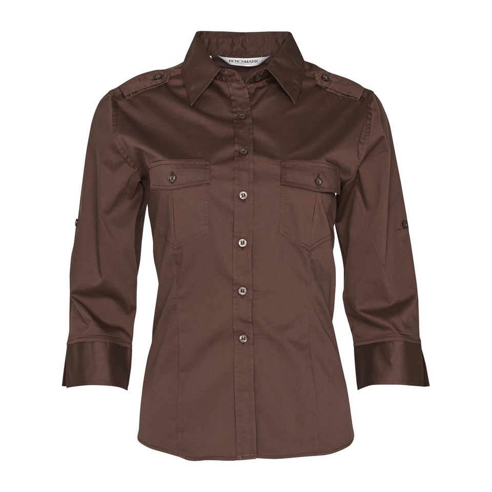Ladies 3/4 Sleeve Stretch Military Shirt | WS | Blank Clothing