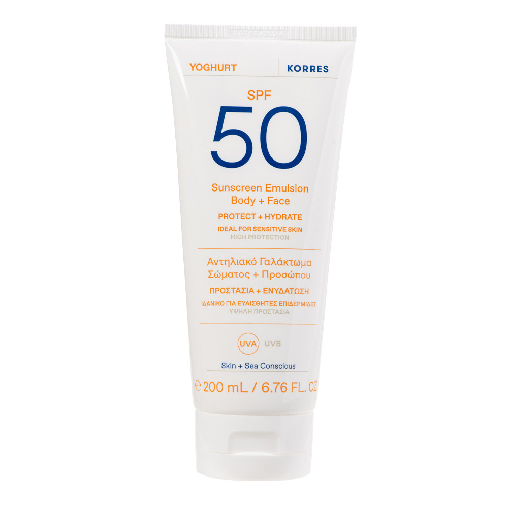 Korres Yoghurt Sunscreen Body + Face SPF50 | Bath & Unwind | Official ...