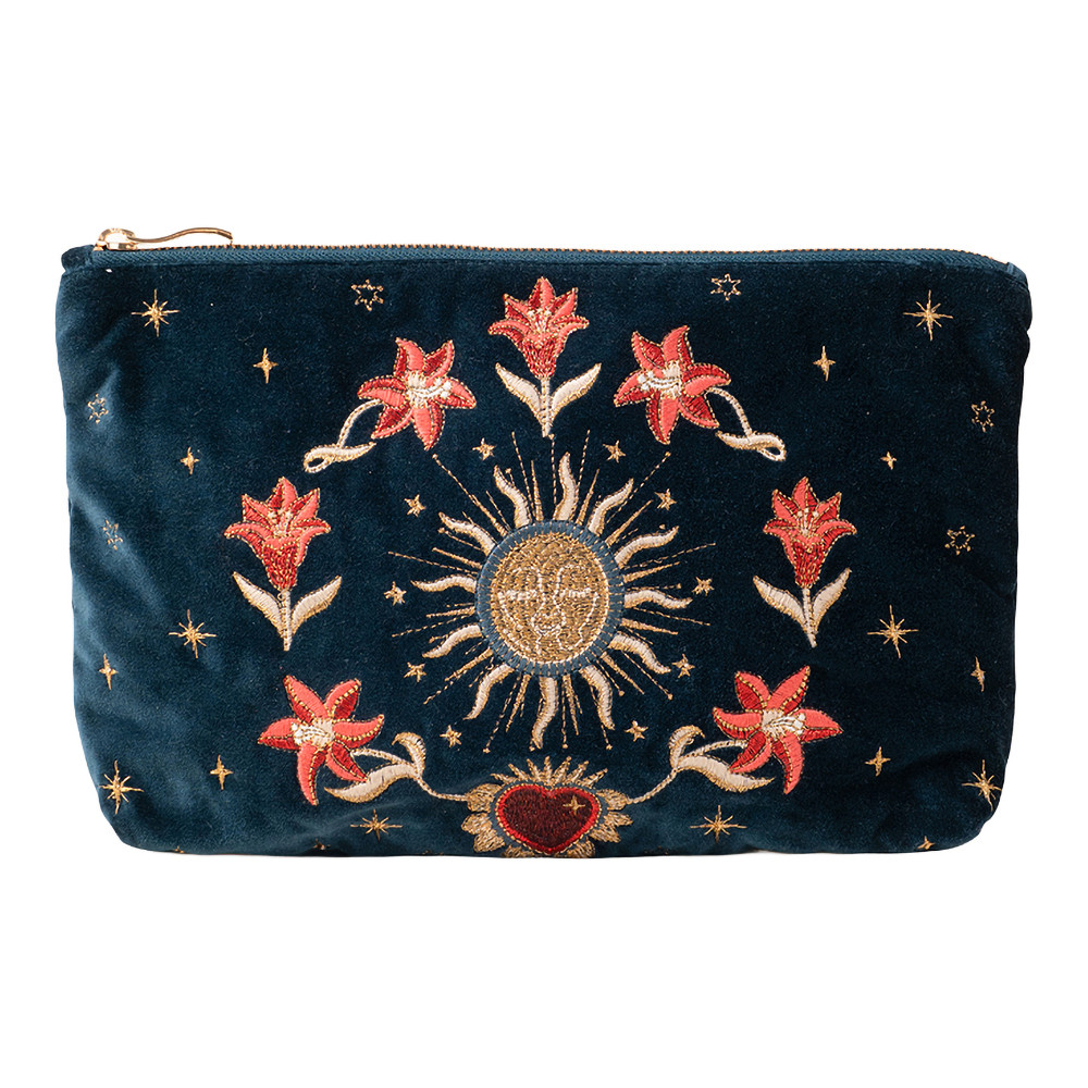 Elizabeth Scarlett Winter Goddess Ink Blue Velvet Wash Bag | Bath ...