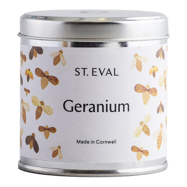 St Eval Nature's Garden Scented Tin Candle Geranium | Bath & Unwind | Official Stockist