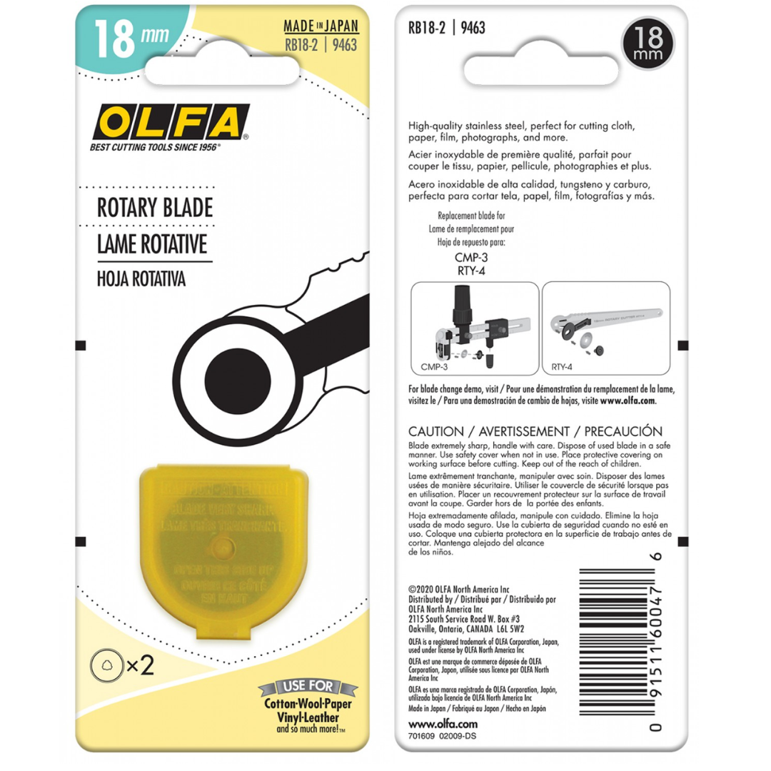 Olfa 18mm Rotary Blades 2pc - Juki Junkies