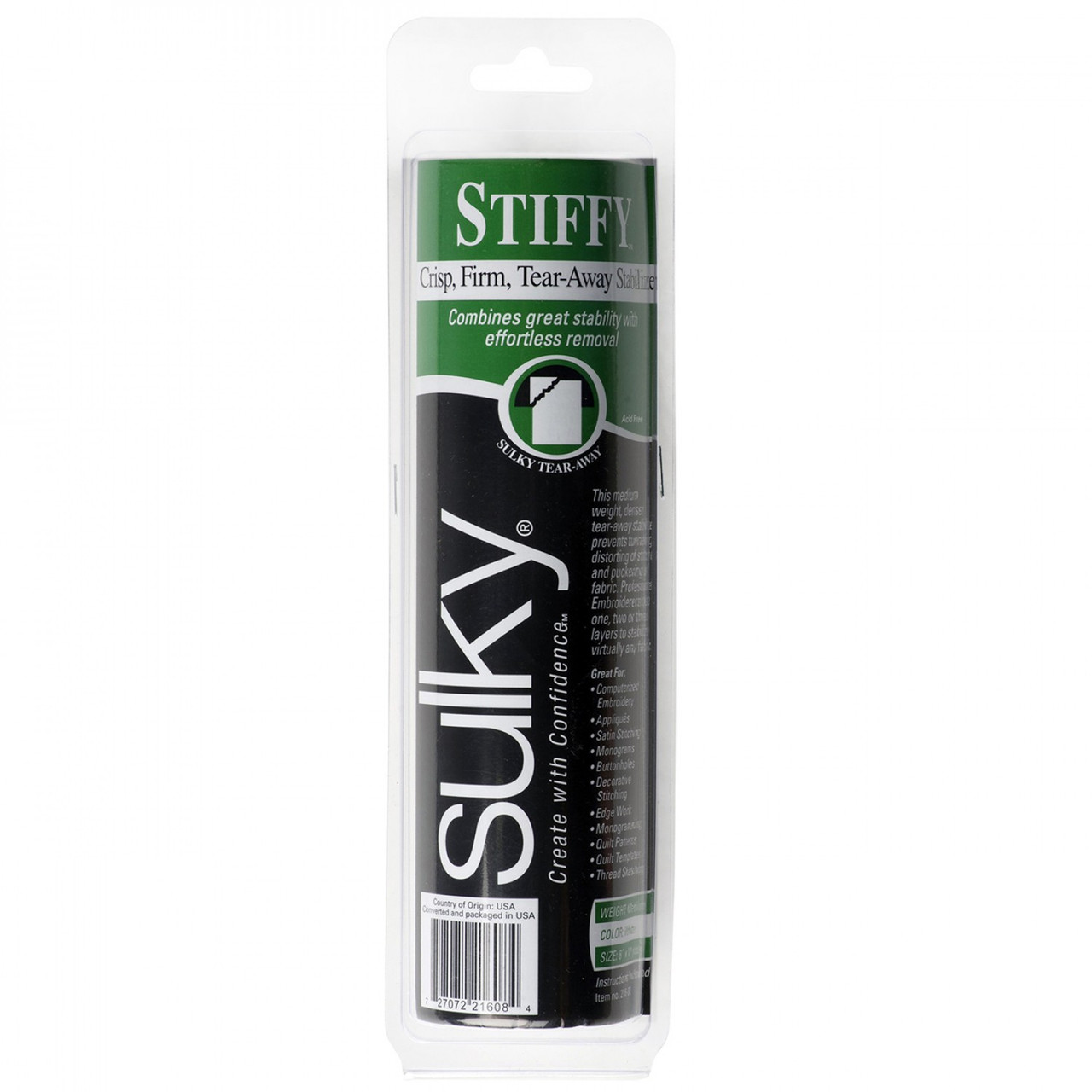 Sulky Stiffy Firm Tear-Away Stabilizer in White 8" x 11 yds - Juki Junkies