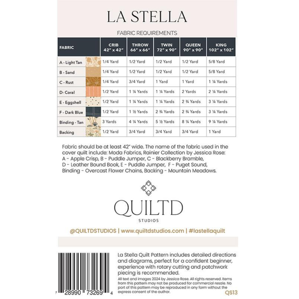 The La Stella Quilt Pattern by Quiltd Studios