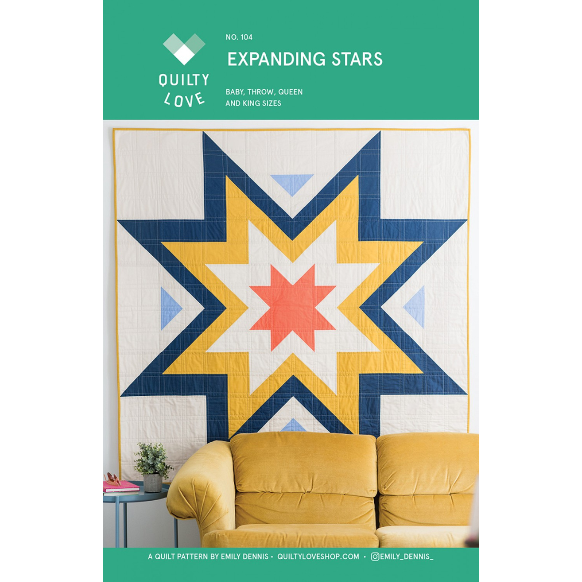 Expanding Stars Quilt Pattern by QUILTY LOVE