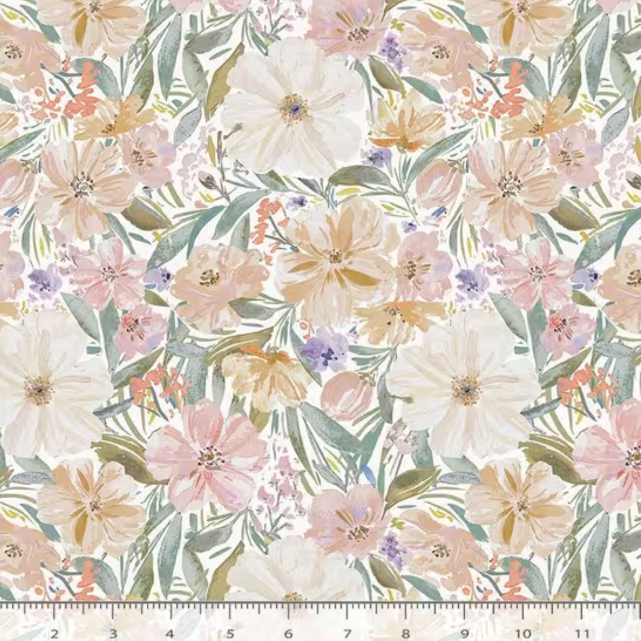 Serene Petals in Multi - Fall in Love Yardage