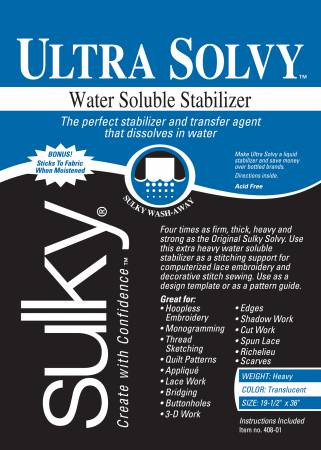 Sulky Ultra Solvy Extremely Firm & Stable Water Soluble Stabilizer 20 ...