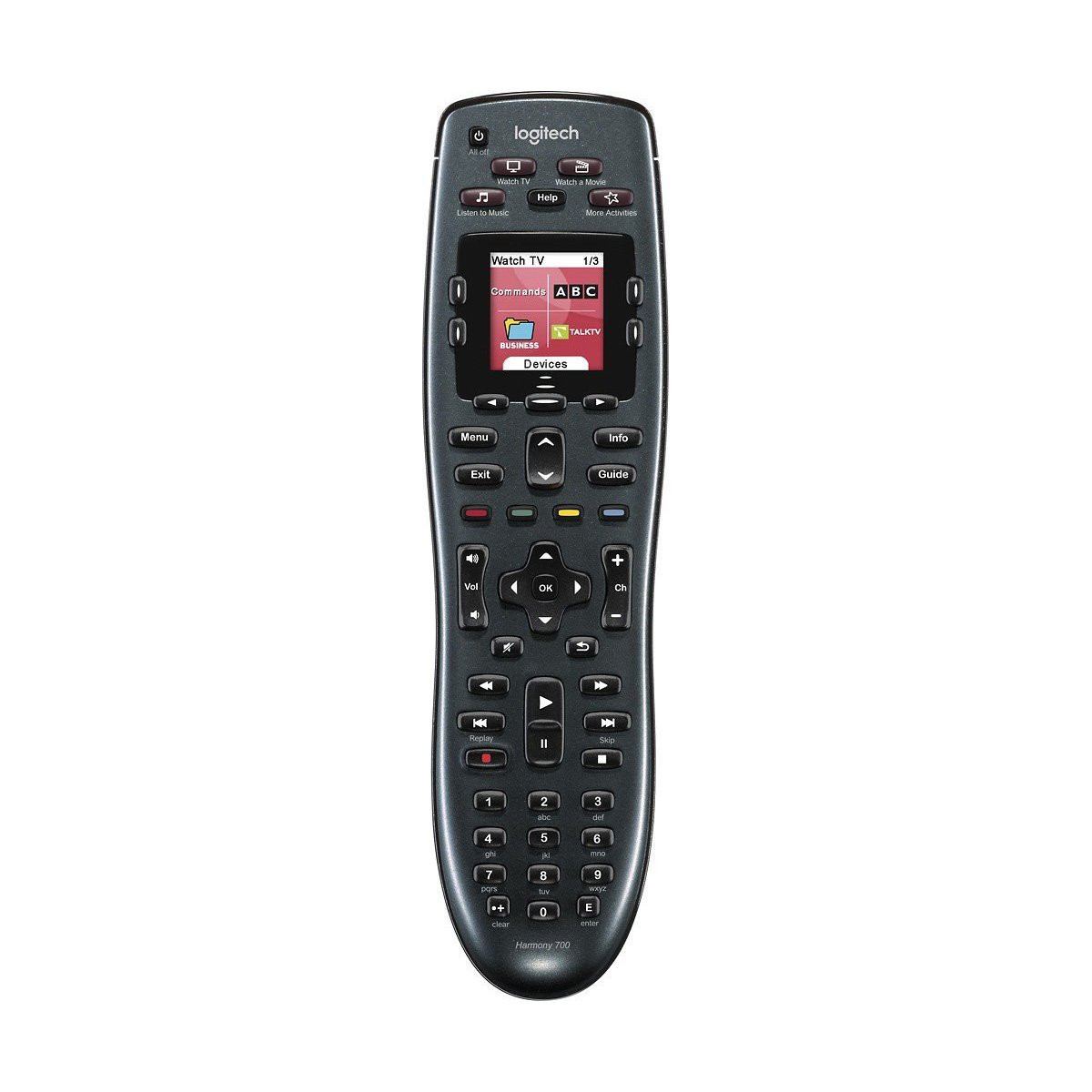 Logitech 915-000162 Harmony 700 Rechargeable Remote with Color Screen ...