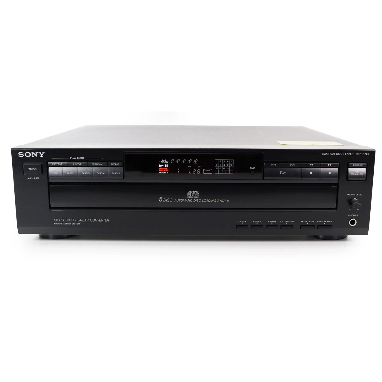 Sony CDP-C225 Multi Compact Disc Player – 5-Disc CD Changer with High-Fidelity Audio Playback