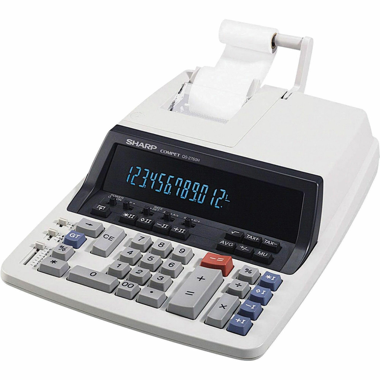 Sharp QS-2760H 2-Color Ribbon Printer Calculator – High-Speed 12-Digit ...