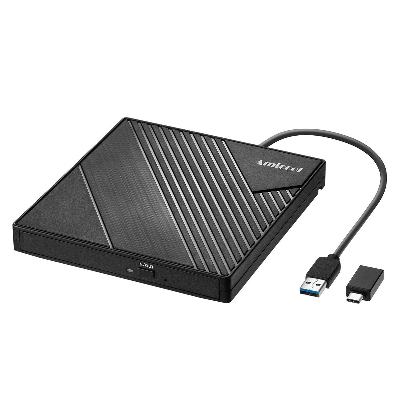 External DVD Drive USB 3.0 USB C CD Burner Amicool CD/DVD +/-RW Optical ...
