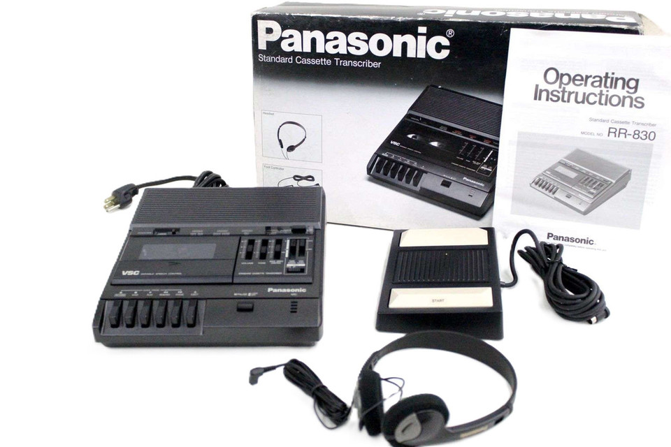 Panasonic RR-830 Standard Cassette Transcriber – Foot Pedal, Variable ...