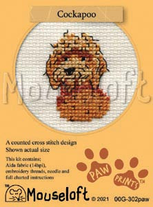Cockapoo cross stitch kit by Mouse loft - MariesCrossStitch.co.uk