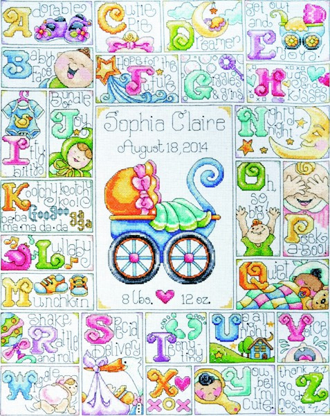 Baby Abc Sampler Cross Stitch Kit By Design Works | MariesCrossStitch.co.uk