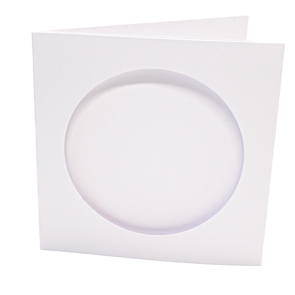 10 Small Square Round White Cards with Apertures - Aperture Size ...