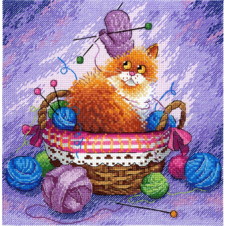 Cat in Wool Counted Cross Stitch Kit by MP Studia - MariesCrossStitch.co.uk