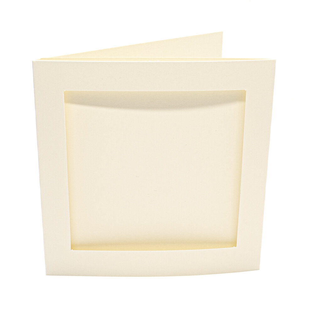 10 Small Square Square Cream Cards with Apertures - Aperture size: 89mm ...