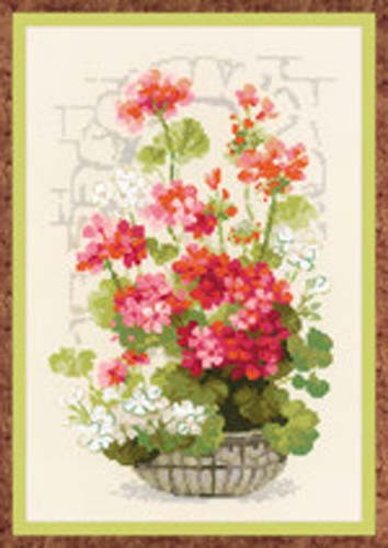 Geranium Cross Stitch Kit by Riolis - MariesCrossStitch.co.uk