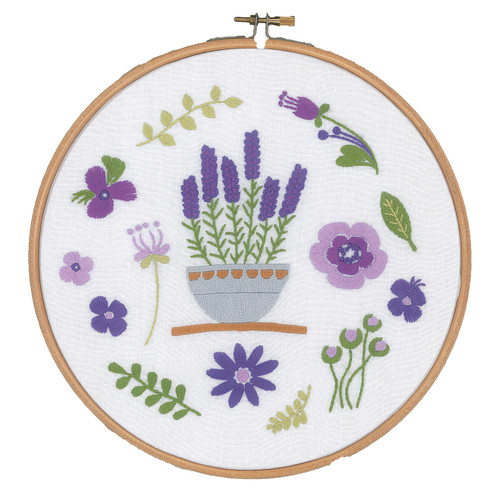 Embroidery Kit with Ring: Lavender By Vervaco - MariesCrossStitch.co.uk