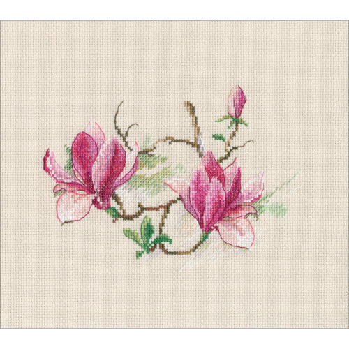 Magnolia Flowers Counted Cross Stitch Kit 7.28"X5.31" by RTO ...