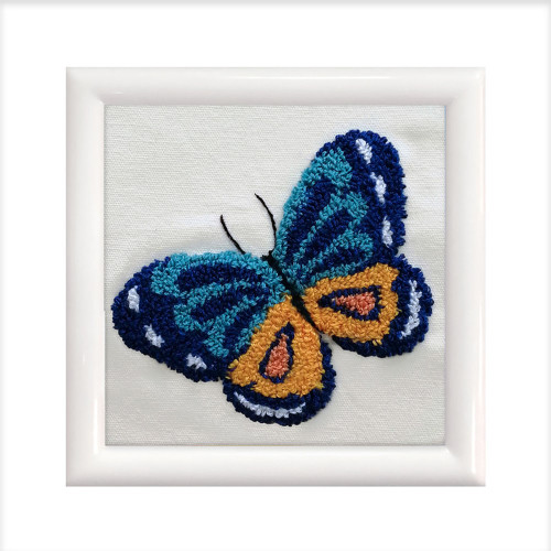 Blue Butterfly Punch Needle Kit by Needleart World - MariesCrossStitch ...