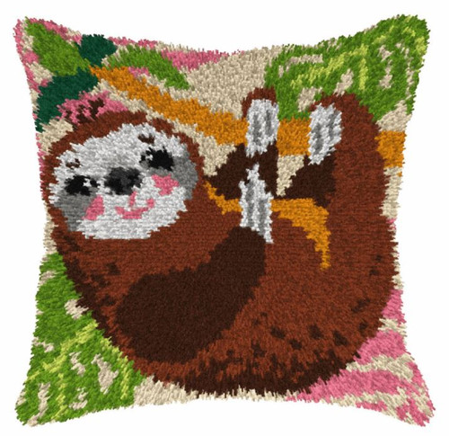 Sloth 2 Large Cushion Latch Hook Kit by Orchidea - MariesCrossStitch.co.uk