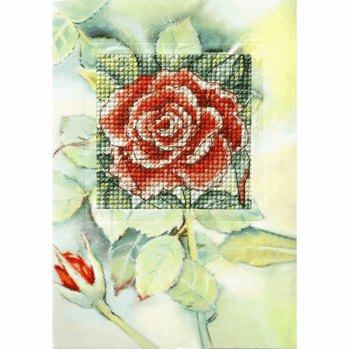 Rose Counted Cross Stitch Greetings Card Kit by Orchidea ...
