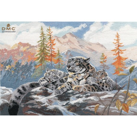Snow Leopard Cross Stitch Kit By Oven - MariesCrossStitch.co.uk