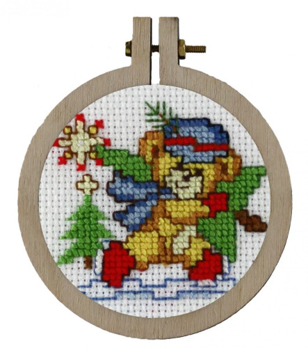 Counted Cross Stitch Mini Xmas tree Hooped Kit By Pako ...