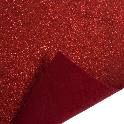 Glitter Felt Fabric Roll: 1 roll 5m x 90cm: Red by Trimits ...