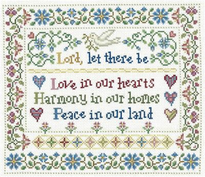 Love, Harmony, Peace Charted Pattern Only By Sandra Cozzolino ...