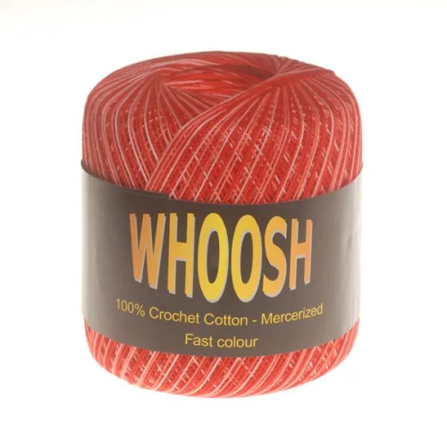 Varigated Red 100% Cotton Crochet Yarn 53g by Whoosh ...