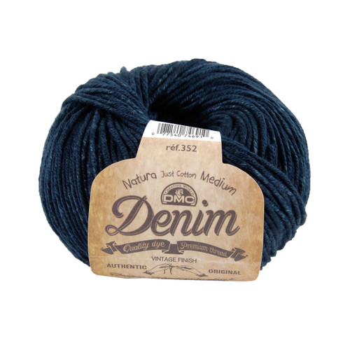 DMC Natura Denim Cotton Crochet Yarn Indigo 1 x 50gr ball ...