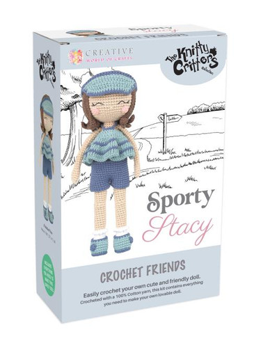 Sporty Stacy Crochet Doll Kit By knitty Critters - MariesCrossStitch.co.uk