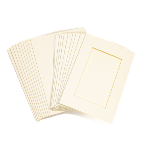10 Mini Cream Rectangle Aperture Cards and Envelopes Aperture Size 73mm ...