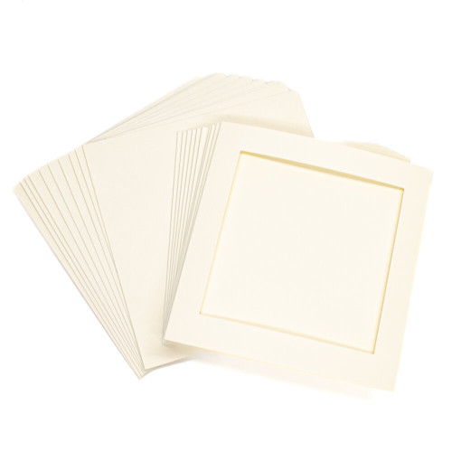 10 Small Square Square Cream Cards with Apertures - Aperture size: 89mm ...