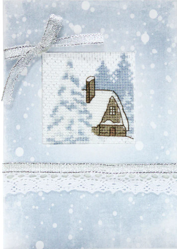 Snowy House Cross Stitch Post Card Kit by Luca-S - MariesCrossStitch.co.uk
