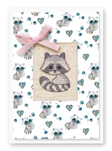 Skunk Cross Stitch Post Card Kit by Luca-S - MariesCrossStitch.co.uk