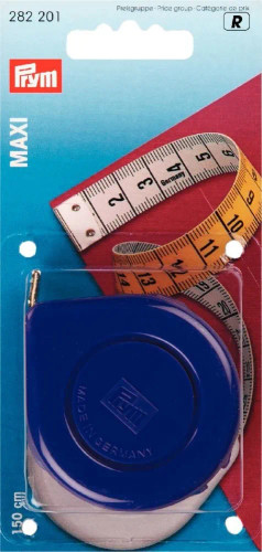 Maxi Spring Tape Measure Yellow/White - 150cm - MariesCrossStitch.co.uk