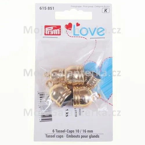 Pack of 6 10/16mm Gold Tassel Caps by Prym - MariesCrossStitch.co.uk