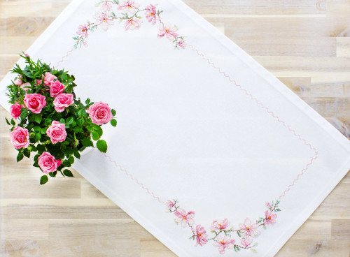 Magnolia Table Topper Cross Stitch Kit by Luca-S - MariesCrossStitch.co.uk