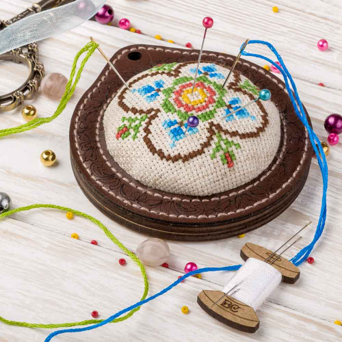 Flower Pin Cushion Needlecraft Kit - MariesCrossStitch.co.uk