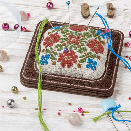 Red Pin Cushion Needlecraft Kit - MariesCrossStitch.co.uk