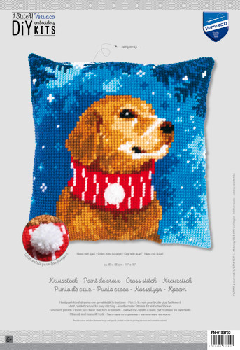 Dog with Scarf Chunky Cross Stitch kit by vervaco - MariesCrossStitch.co.uk