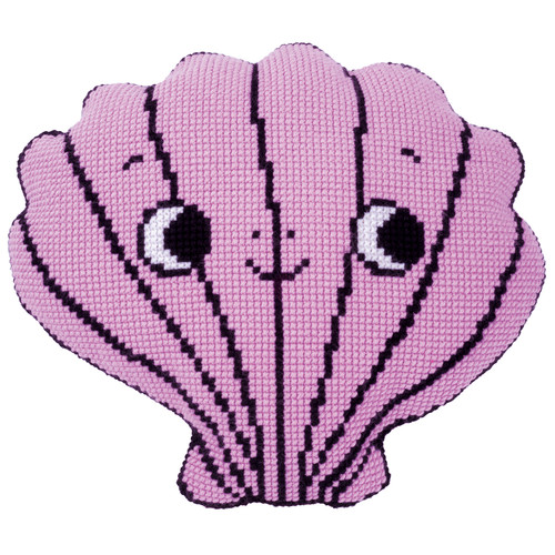 Shell Cross Stitch Cushion Kit by Vervaco - MariesCrossStitch.co.uk
