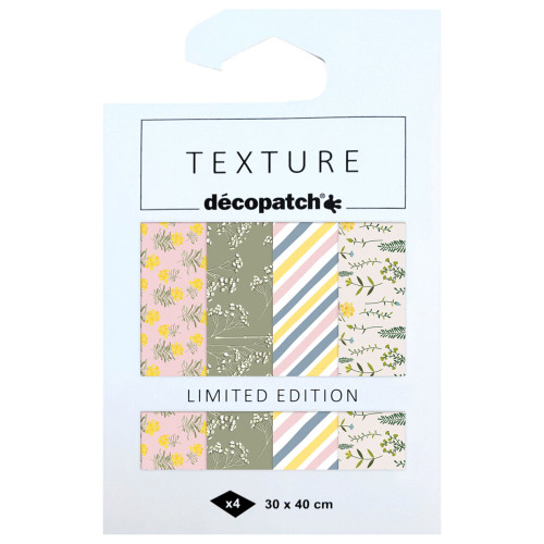 Decopatch 4 foil papers - TD842 Everlasting - MariesCrossStitch.co.uk