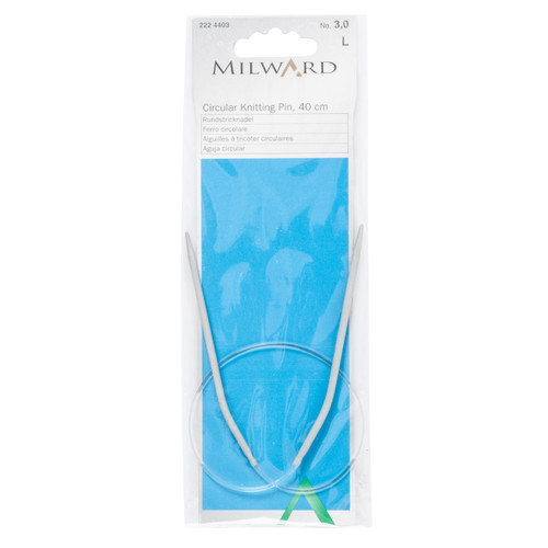 Knitting Pins: Circular: Fixed: 40cm: No3.0 by Milward ...