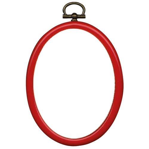 Red Mini Flexi Hoop Oval 7cm x 9cm Sewing Accessories Kit by Permin ...
