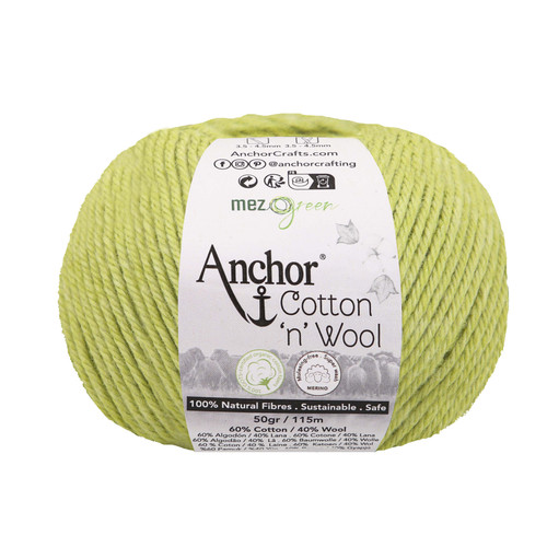 Crochet/Knitting Yarn: Cotton 'n' Wool: 4 Ply 50g Ball: Peridot ...